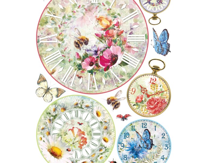 Microcosmos Clocks - Rice Paper A4 - CBRP163 - Ciao Bella - Piuma Rice ...