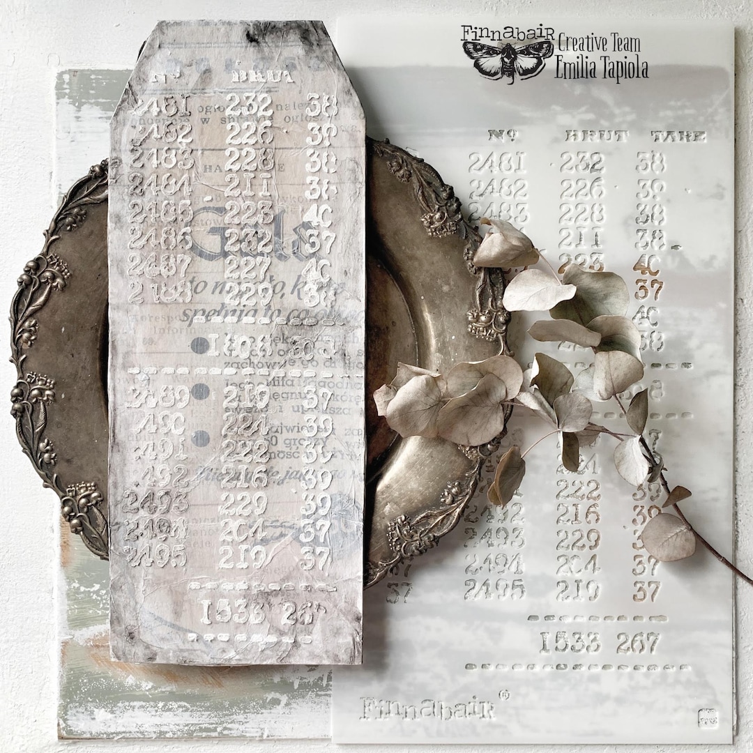 Finnabair Stencil Book of Numbers - Redesign With Prima 6"x9" Decor ...