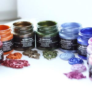 Métallique Metals Acrylic Paint Set, Art Alchemy by Finnabair Metallic ...