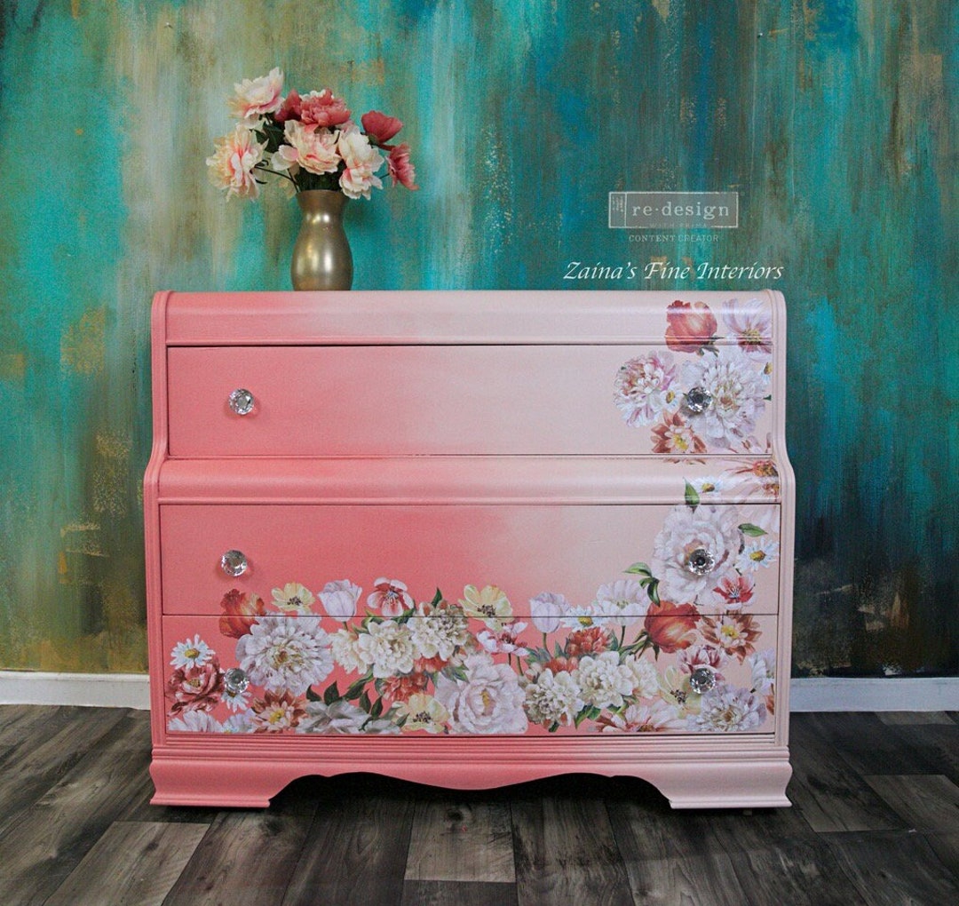 Pretty in Peach Redesign With Prima Decor Transfer, Rub on Furniture ...