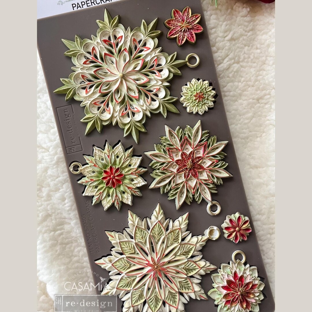 Papercraft Charms Silicone Mold - Redesign With Prima Decor Mould 5"x10 ...