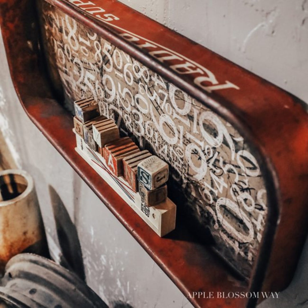 Engraved Numbers Decoupage Paper, 19"x30" Sheet, Redesign With Prima ...