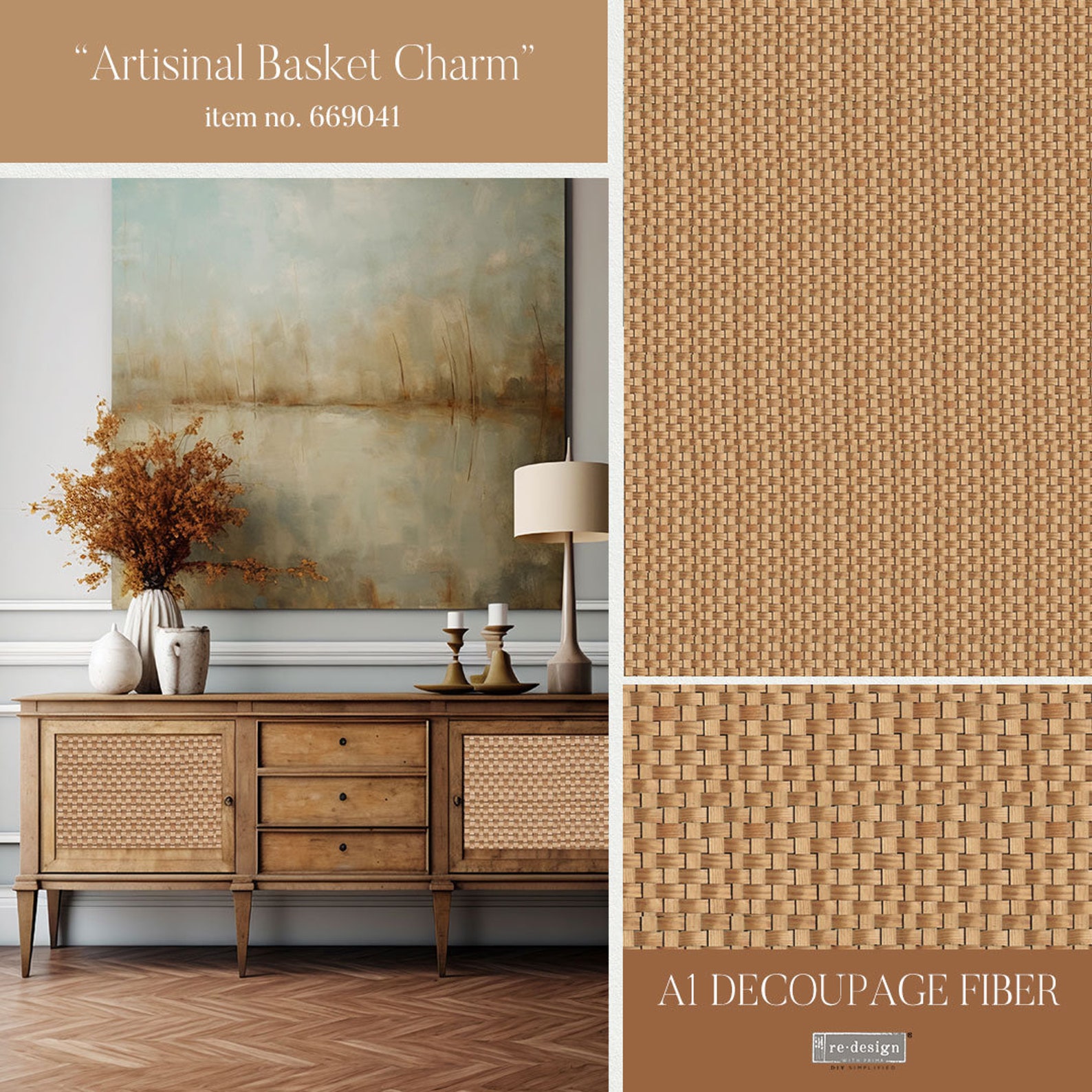 Artisinal Basket Charm A1 Decoupage Paper - Redesign With Prima Fiber ...