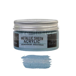 Rare Aqua Metallic Acrylic Paint - Redesign With Prima - Etsy