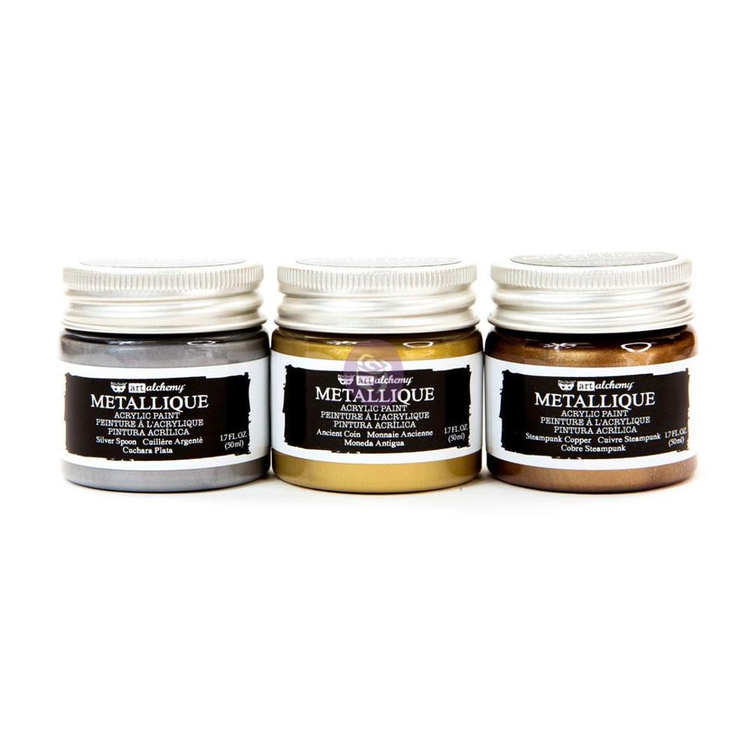 Métallique Metals Acrylic Paint Set, Art Alchemy by Finnabair Metallic ...