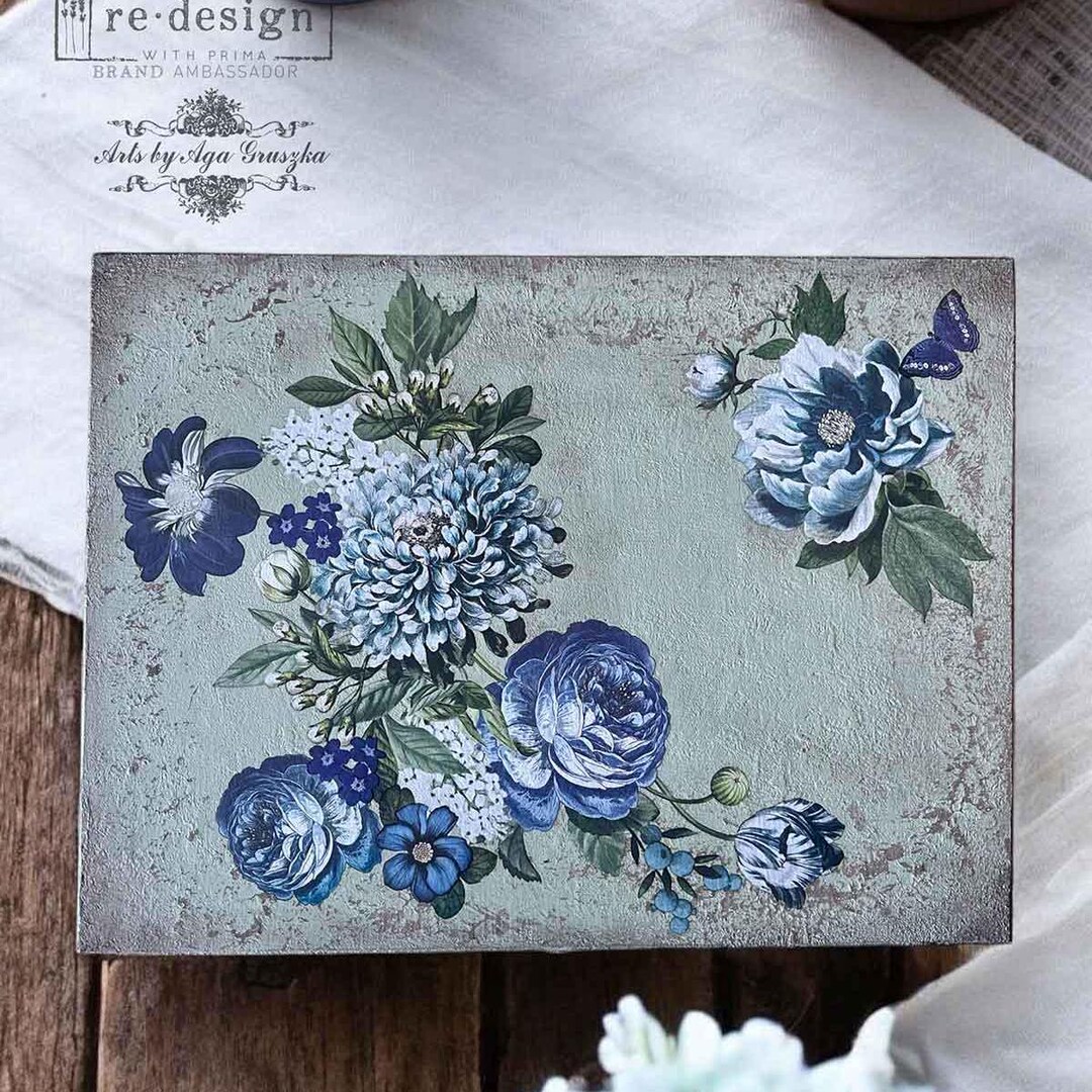 Indigo Petals Small Furniture Transfer, Redesign With Prima Mini ...