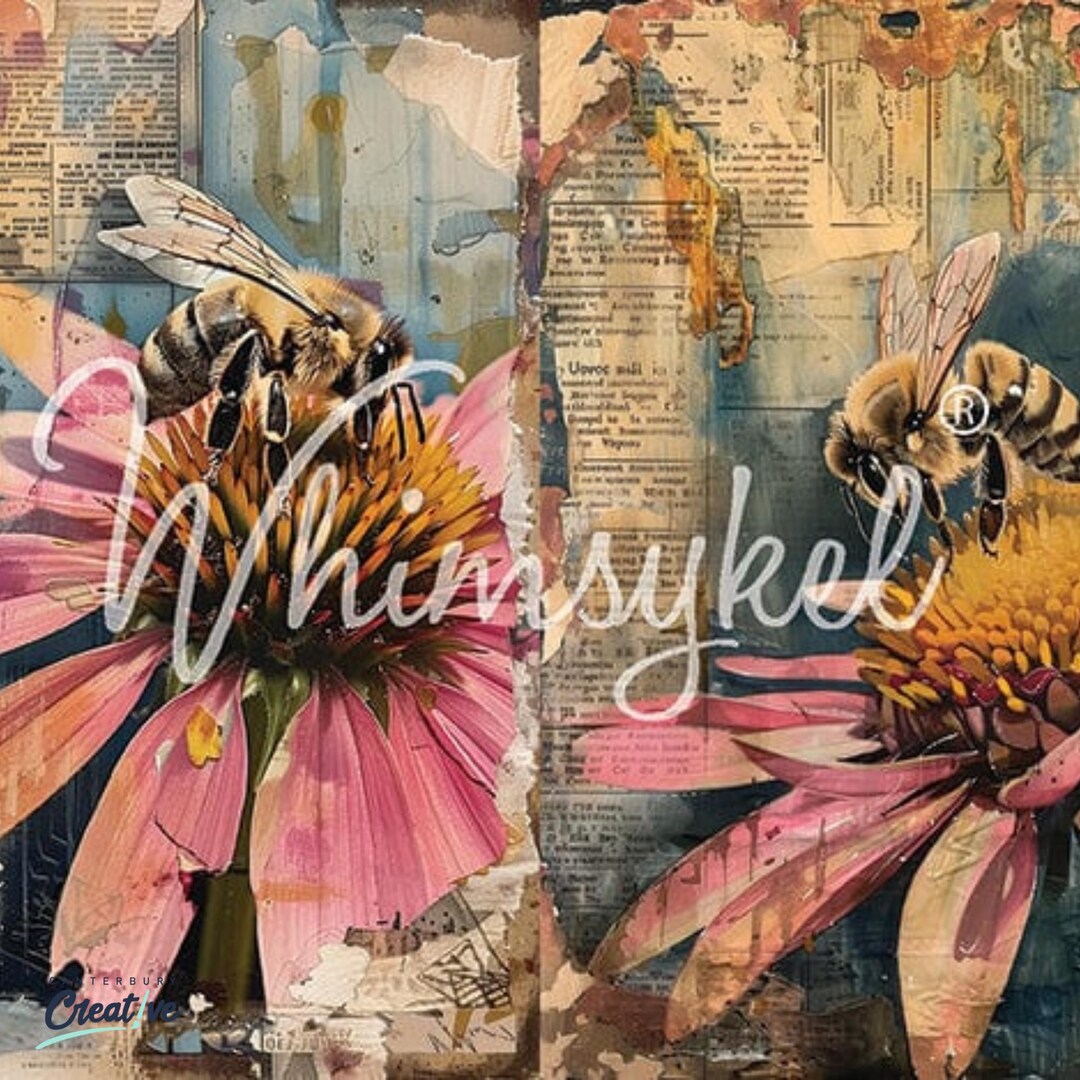 Honey Bee Duo Furniture Decoupage Paper - Whimsykel Designs Tissue ...