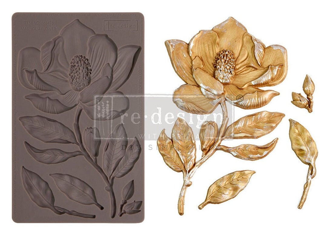 Magnolia Flower - Silicone Mold, Redesign With Prima Decor Mould 5"x 8 ...