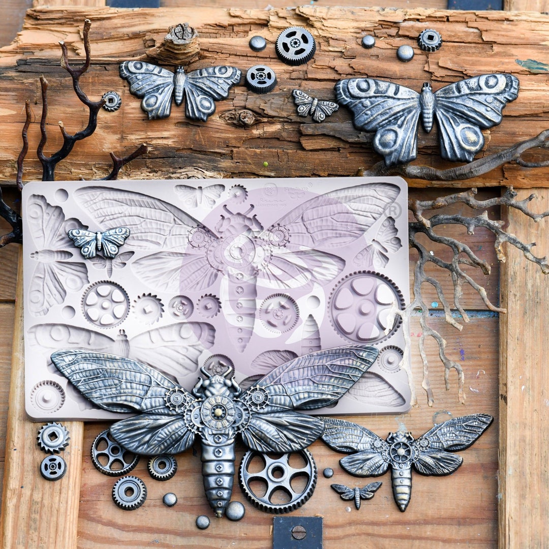 Finnabair Mecha Moth Silicone Mold - Furniture Decor Mould 5"x8" - Etsy