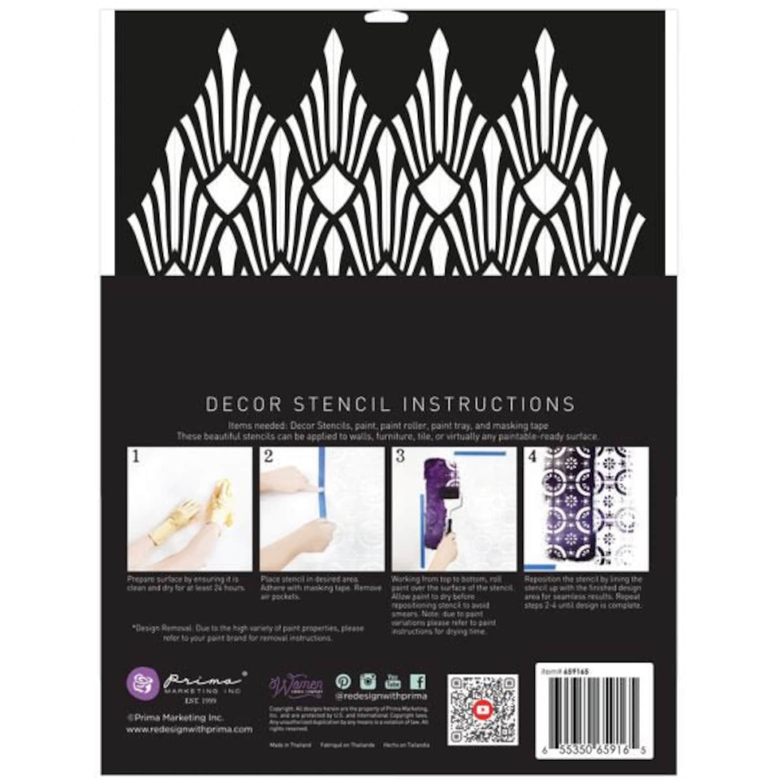 Kacha Stencil SUN LIT DIAMONDS Decor Stencil by Redesign - Etsy