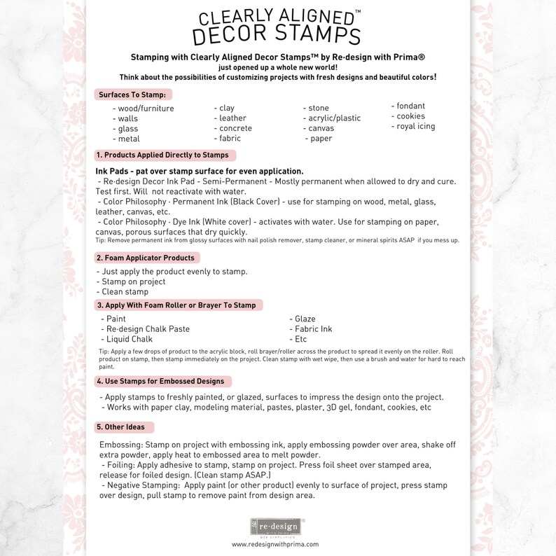 Elemental Borders Stamp - Redesign With Prima - 12″X12″ (5 PCS) - Etsy