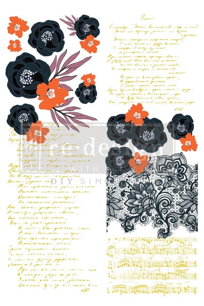 Fleur Noir Cece Furniture Transfer | Redesign With Prima Decal - Etsy