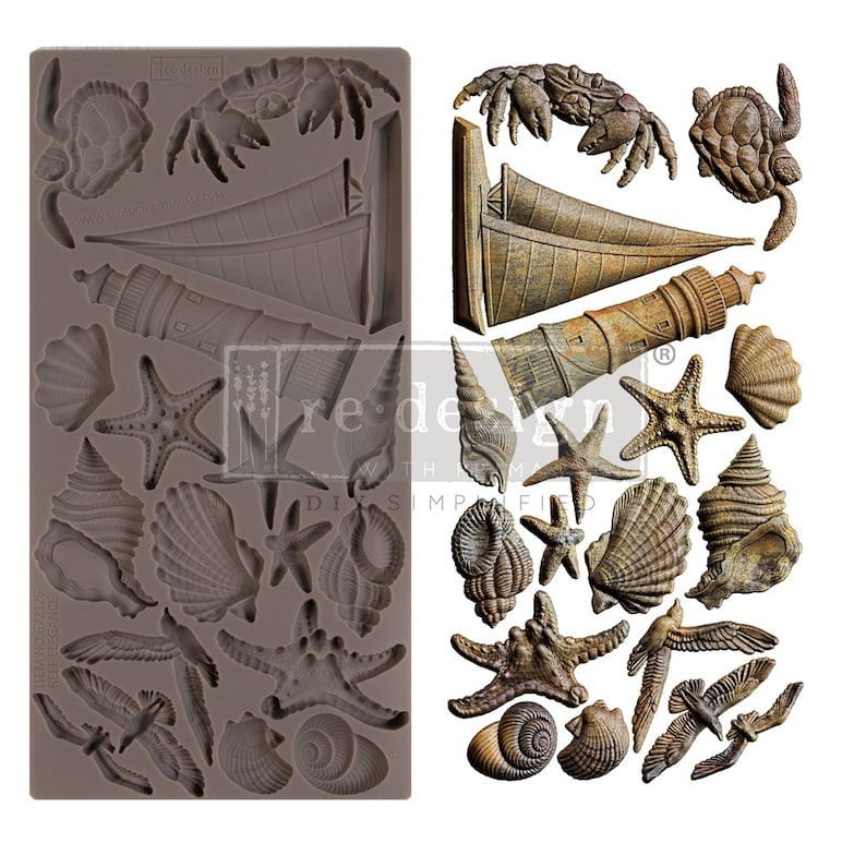 Reef Elegance Silicone Mold - Redesign With Prima Mould - Beach Decor ...