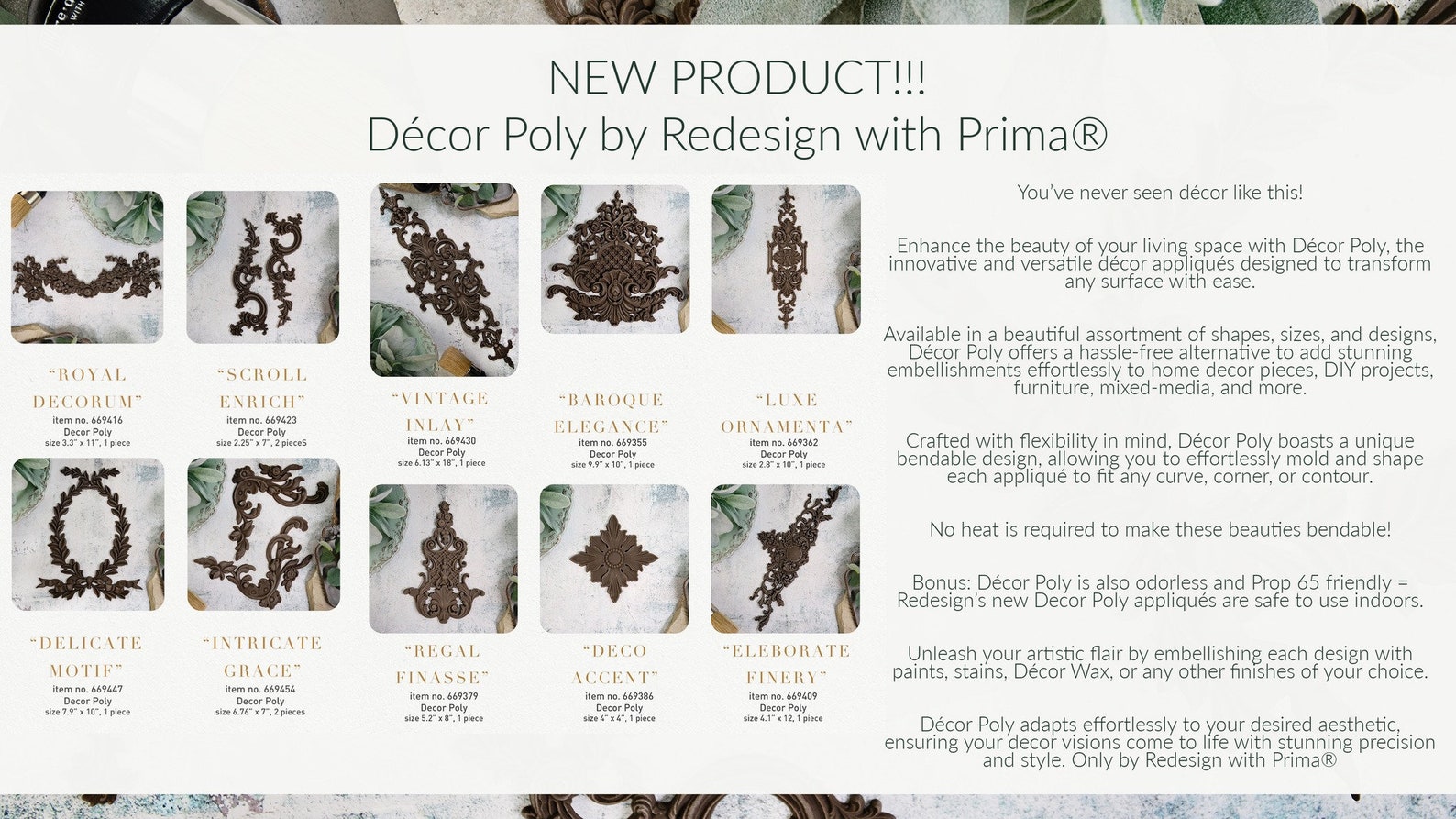 Decor Poly Casting DECO ACCENT - Redesign With Prima Furniture Appliqué ...