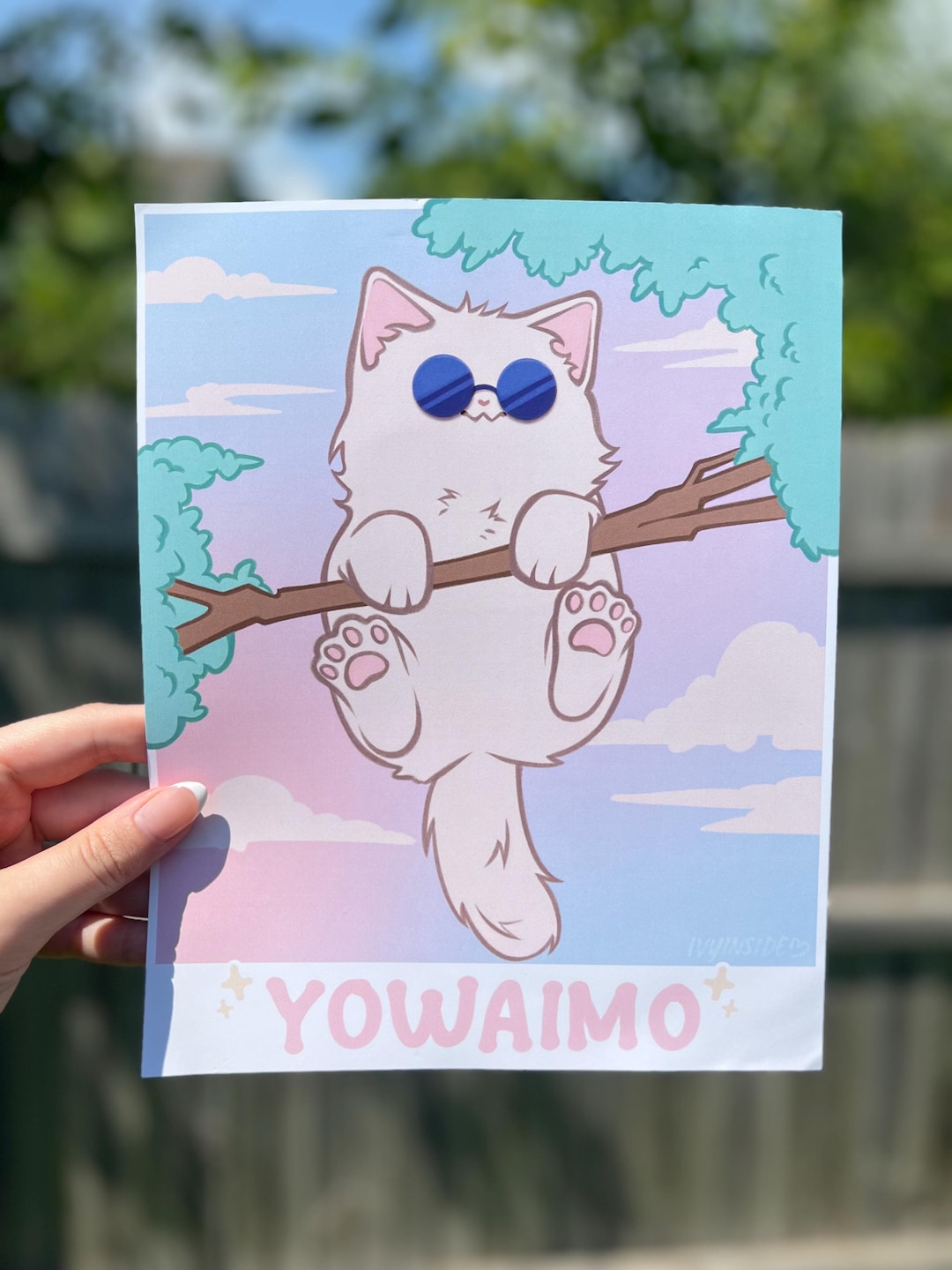 Gojo Kitty Art Print - Hang in There - Jujutsu Kaisen Sastoru Gojo JJK ...