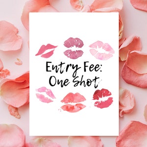 Entry Fee: One Shot Sign, Bachelorette Decoration Sign, Hen Party ...