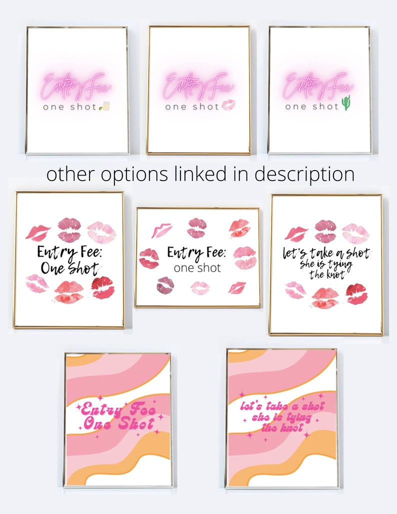Bachelorette Party Shot Sign, Tying the Knot Printable (digital ...