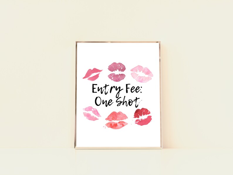 Entry Fee: One Shot Sign, Bachelorette Decoration Sign, Hen Party ...