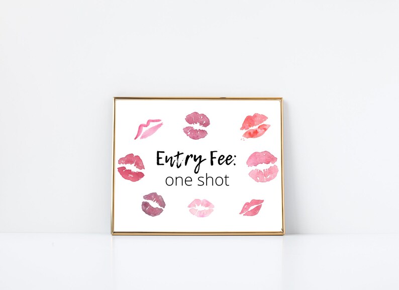 Entry Fee: One Shot Sign Bachelorette Decoration Sign Hen - Etsy