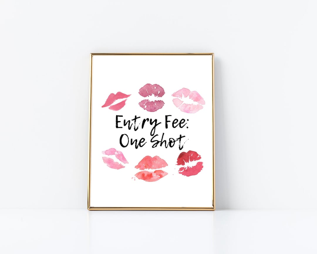 Entry Fee: One Shot Sign, Bachelorette Decoration Sign, Hen Party ...