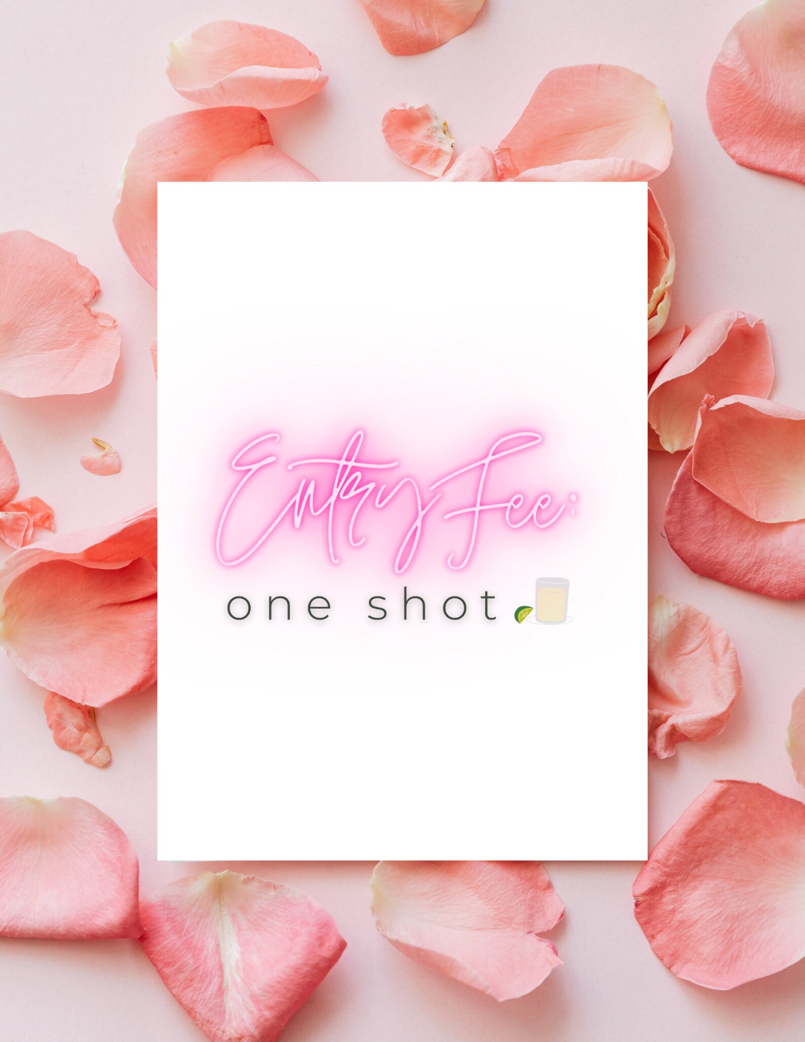 Entry Fee One Shot Neon Shot Glass Sign, Bachelorette Decoration Sign ...