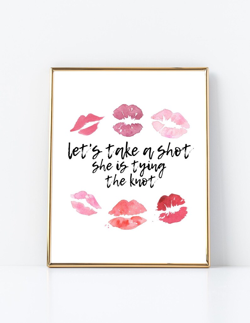 Let's Take a Shot She is Tying the Knot Sign, Bachelorette Decoration ...