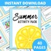 Kids Summer Activity Pack Printable - 40 Pages - Boredom Buster ...