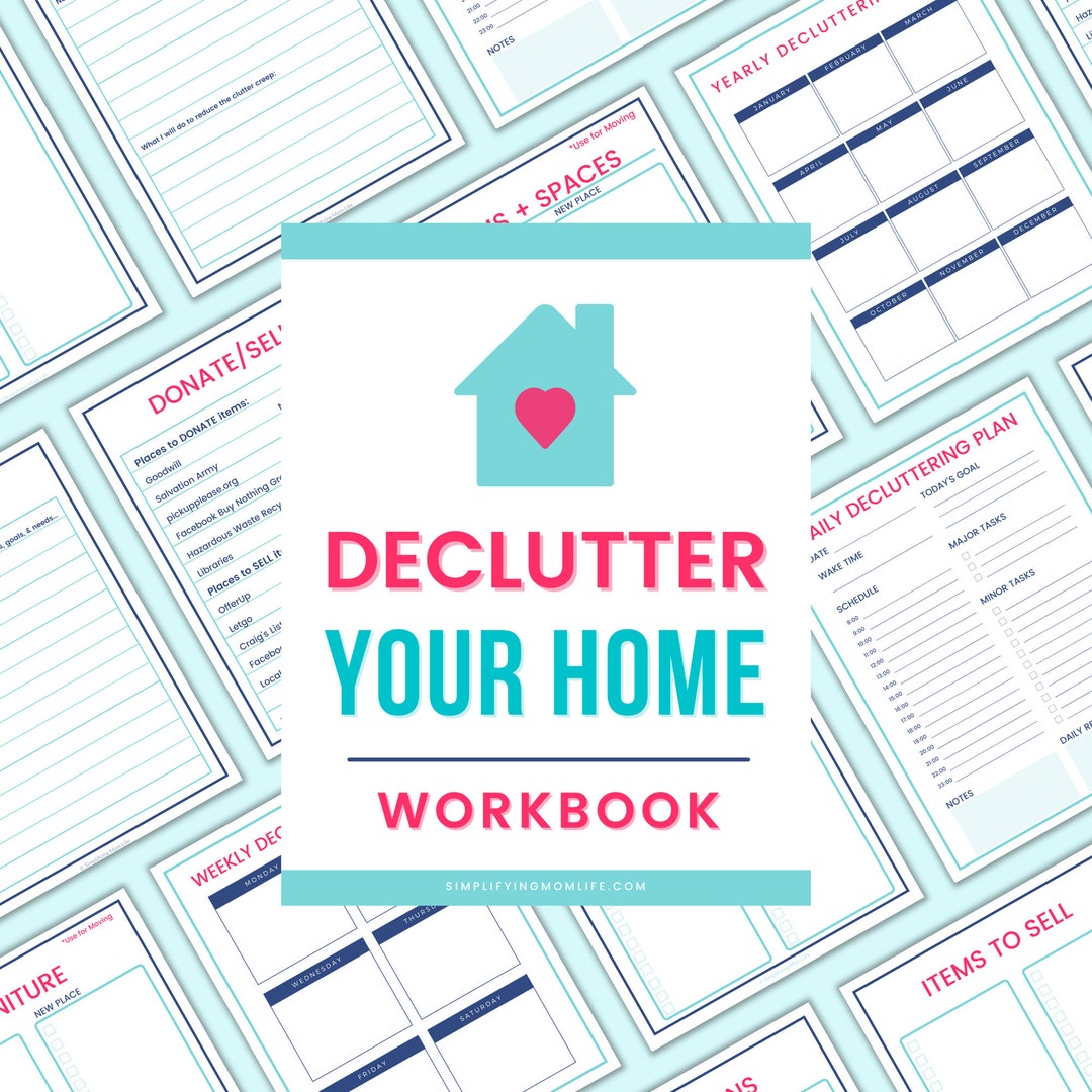 Decluttering Workbook | Declutter Printable Workbook | Home ...