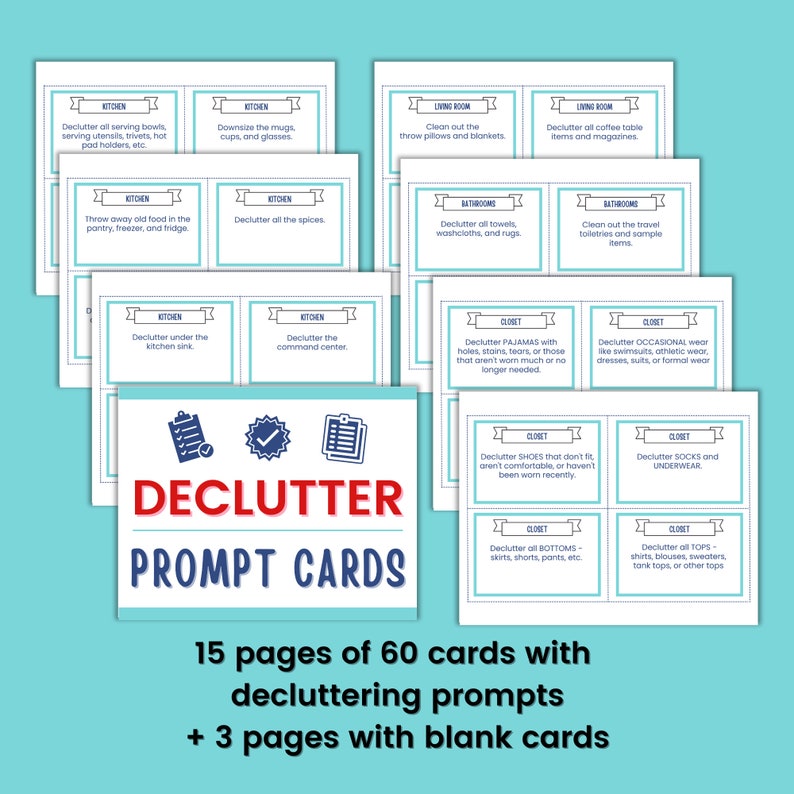 Decluttering Checklist Printable | Decluttering Checklists | Checklist ...