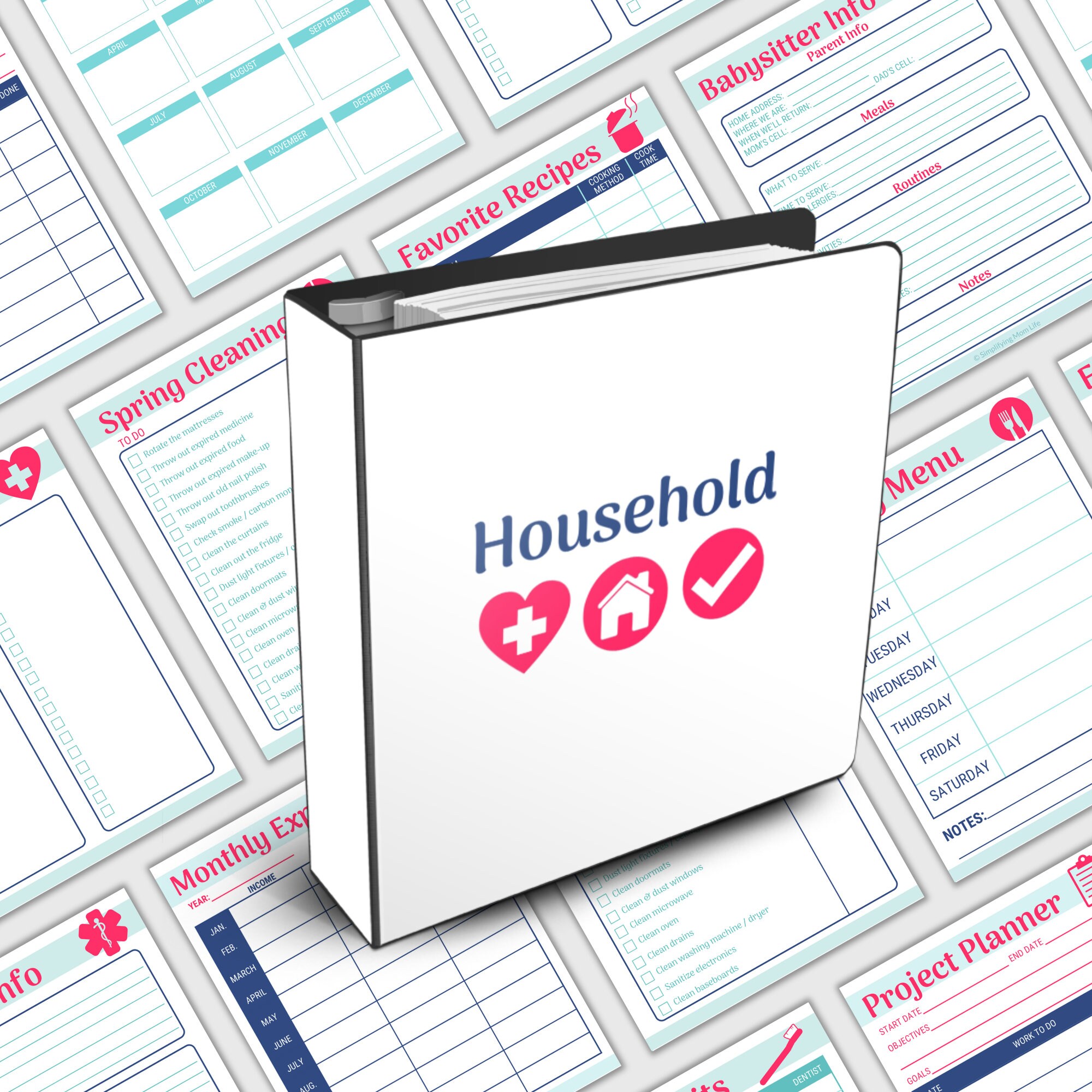 Home Management Binder House Planner Household Binder Printable Planner ...