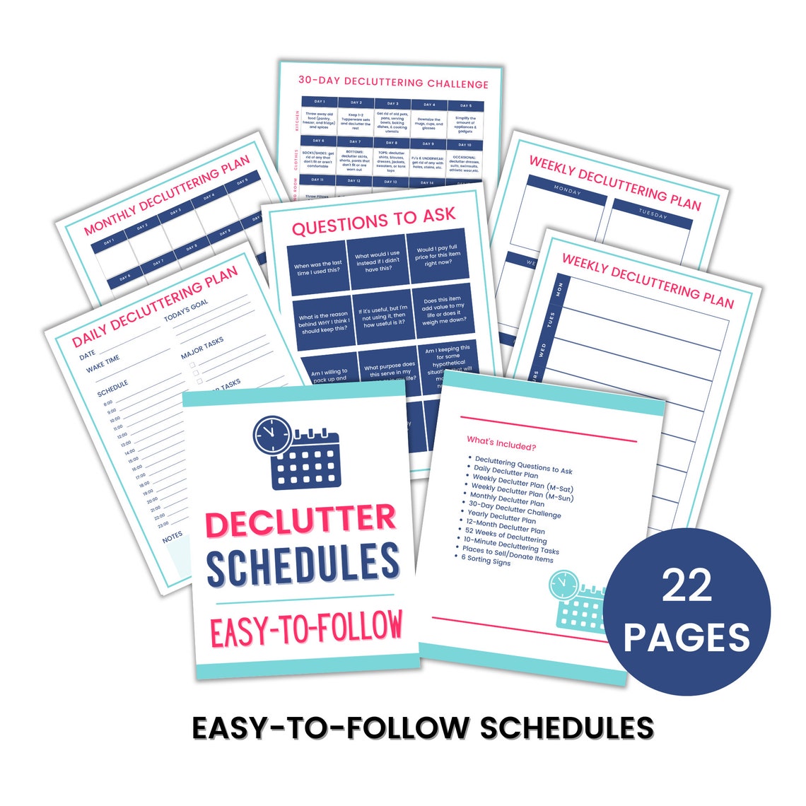 Declutter Planner Declutter Printable Declutter Schedules - Etsy