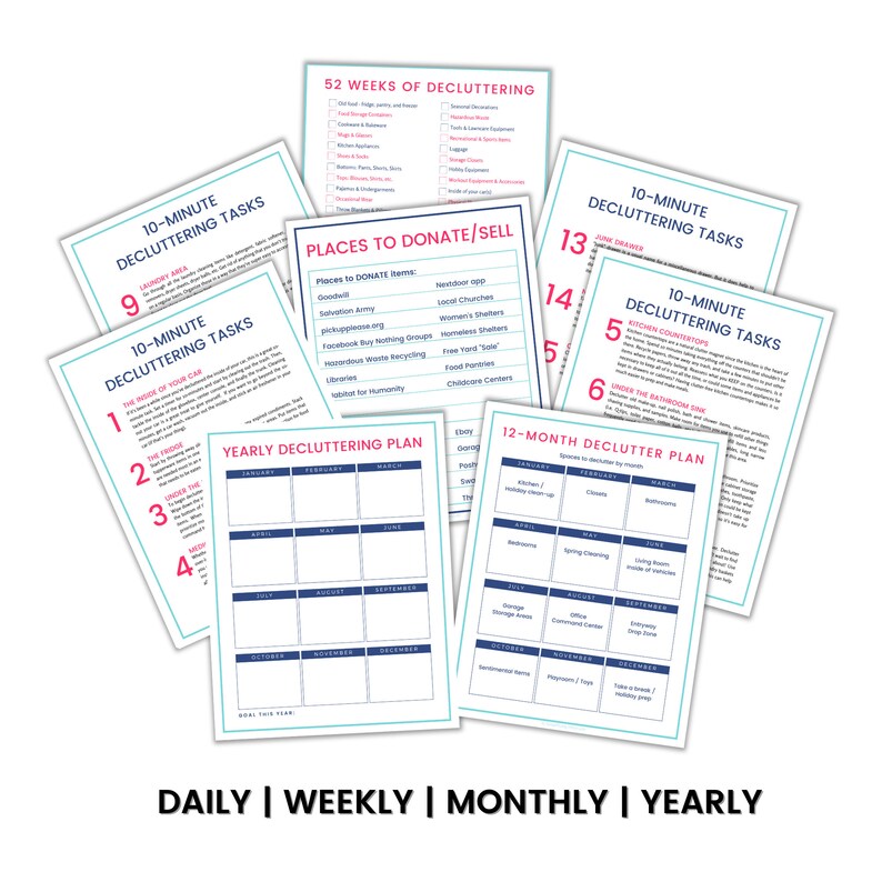 Declutter Planner Declutter Printable Declutter Schedules - Etsy