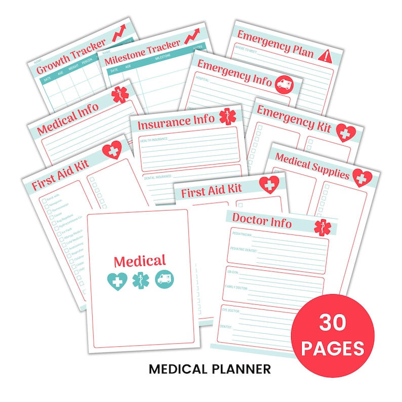 Medical Binder Printable Planner for Medical Records Medical ...