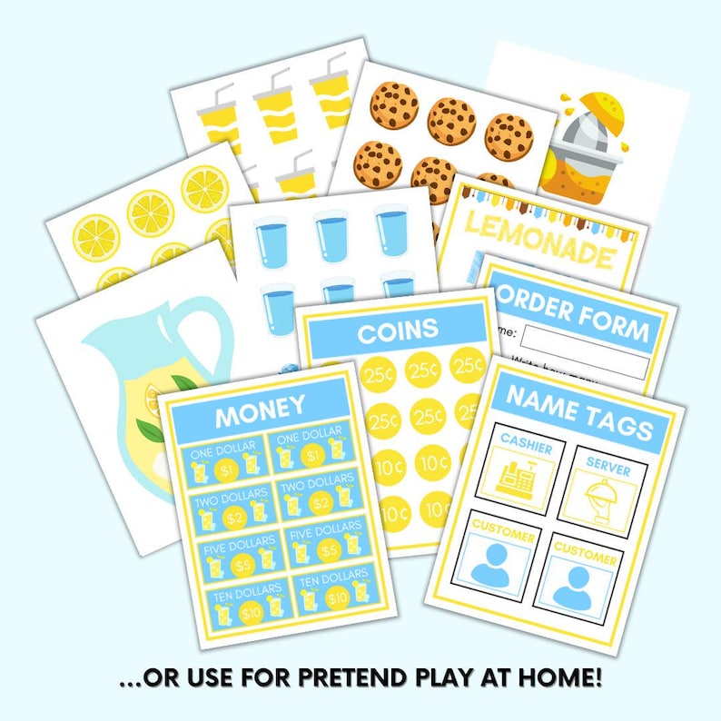 Lemonade Stand Printables for Kids, Lemonade Stand Kit, Kids DIY ...