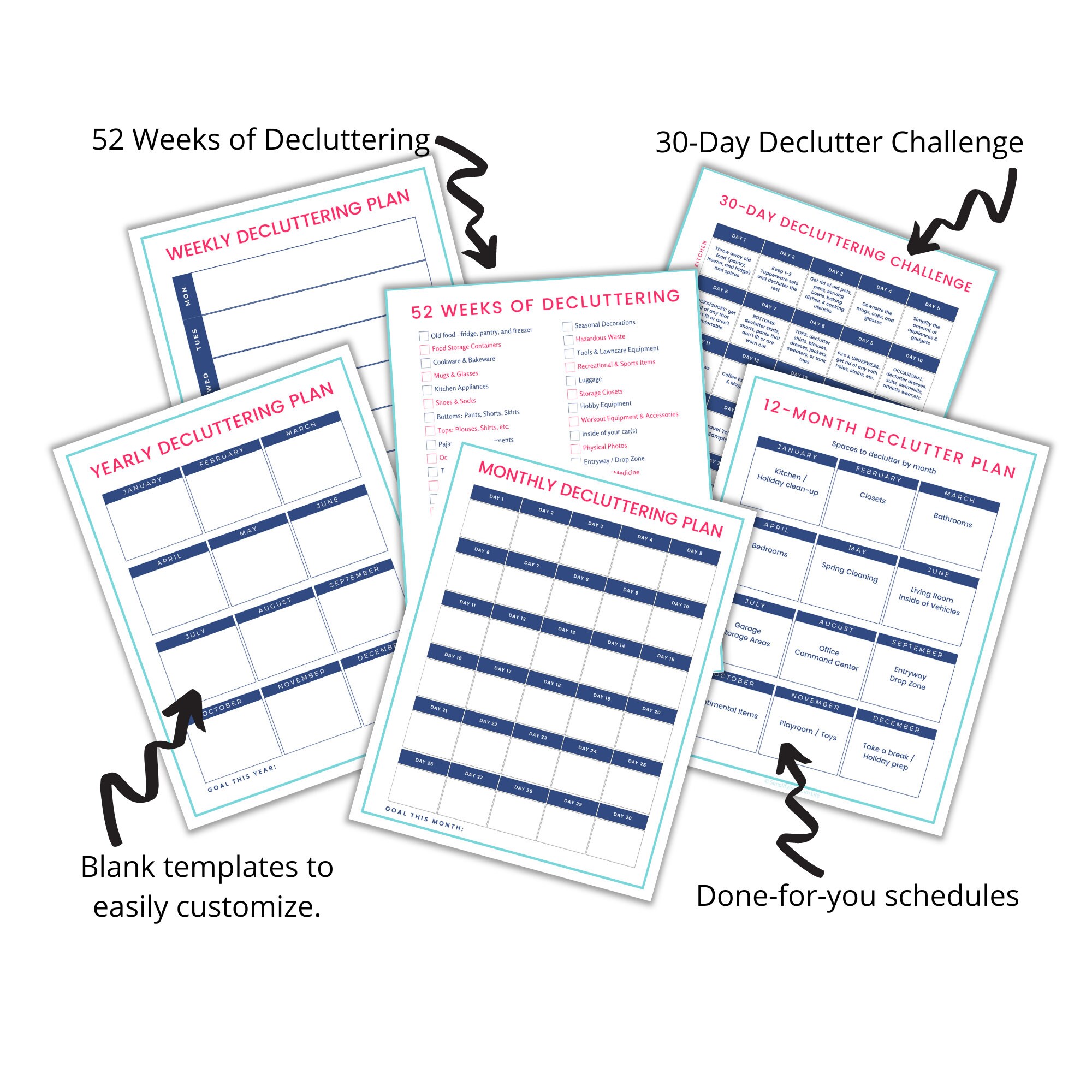 Declutter Planner Declutter Printable Declutter Schedules Easy-to ...
