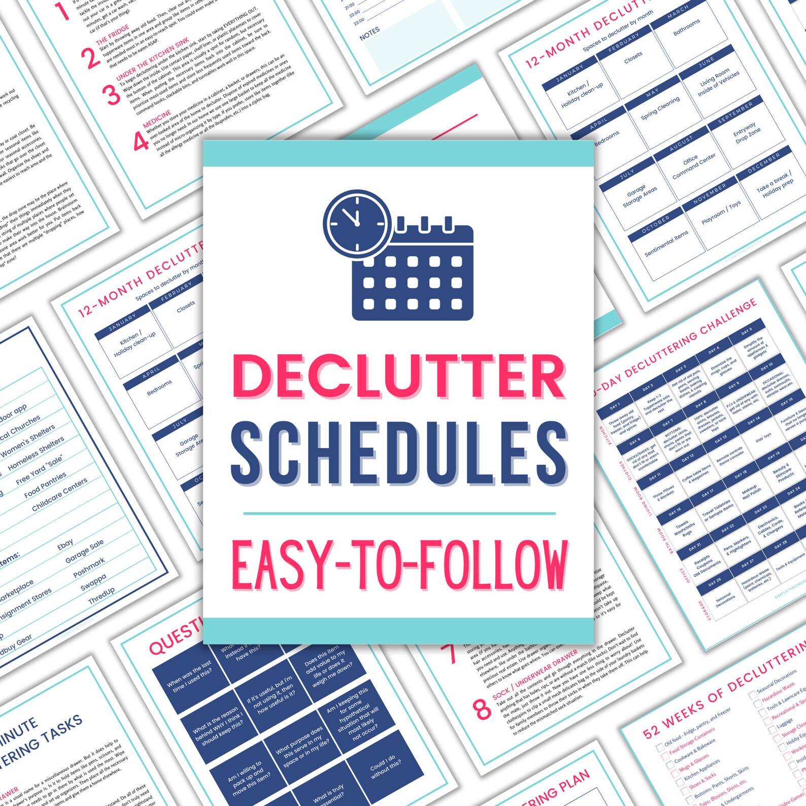Declutter Planner Declutter Printable Declutter Schedules Easy-to ...