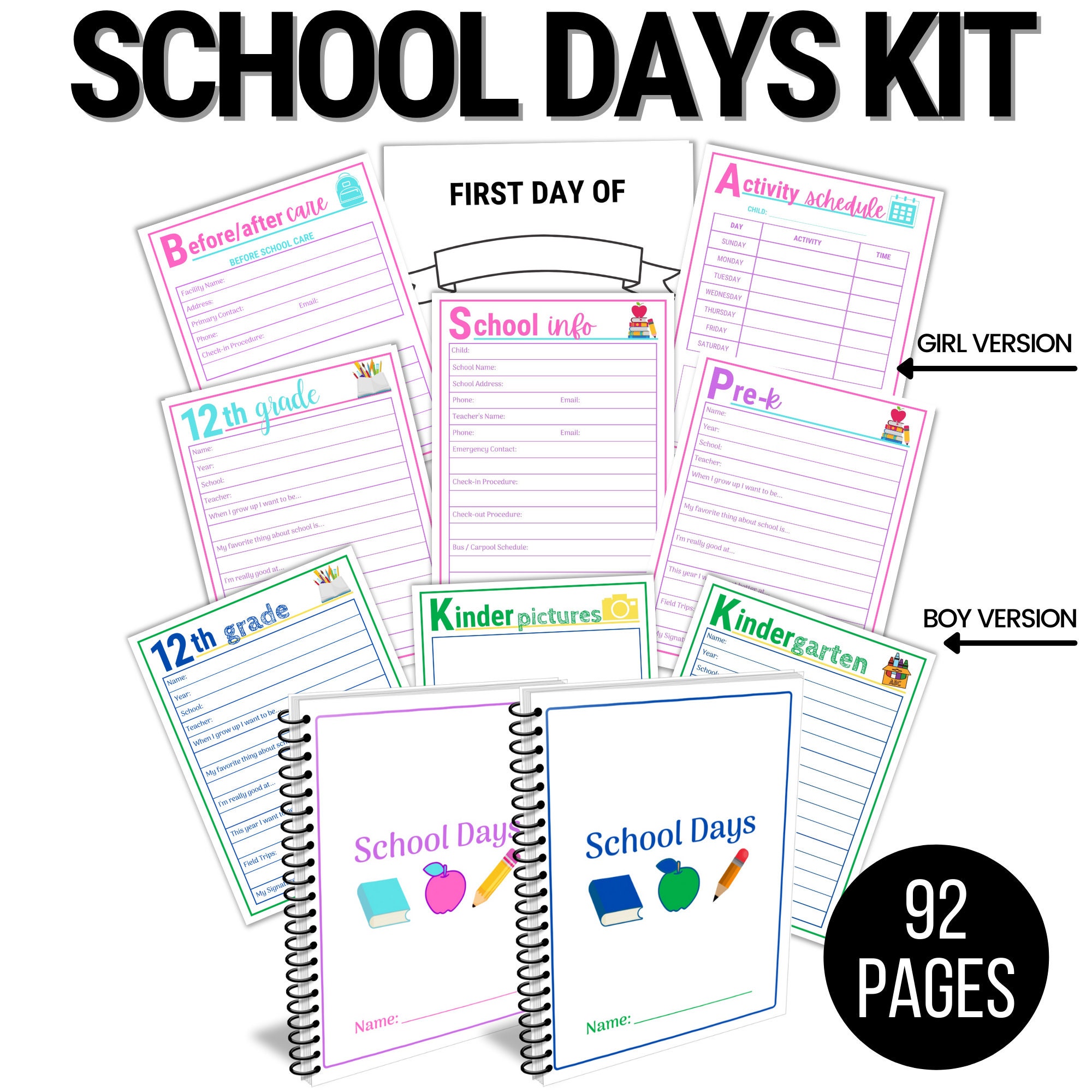 Kids Printable Memory Book All About Me Childhood Memory Keeper ...