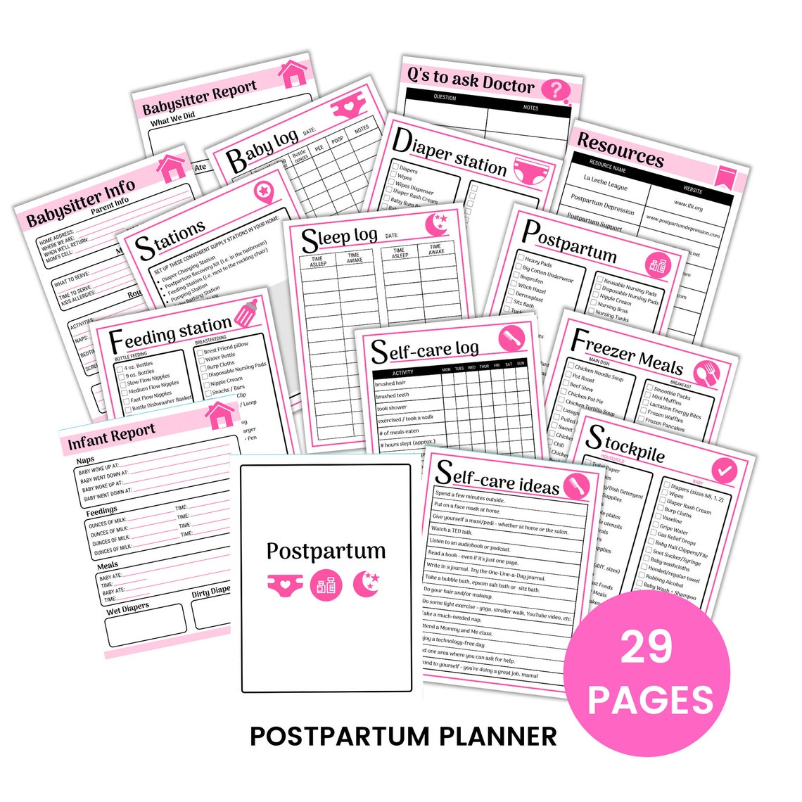 Pregnancy Planner Printable - Postpartum Planner - Pregnancy Journal ...