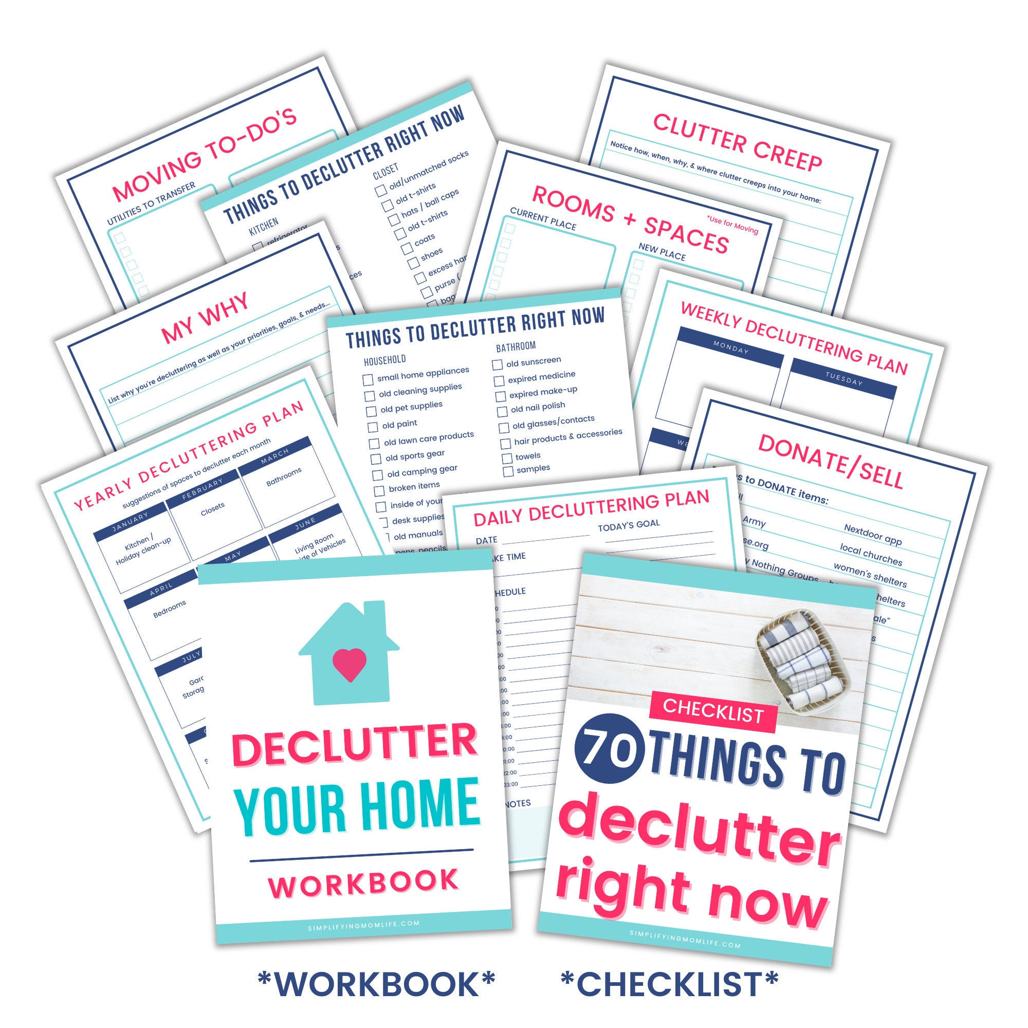 Decluttering Workbook | Declutter Printable Workbook | Home ...