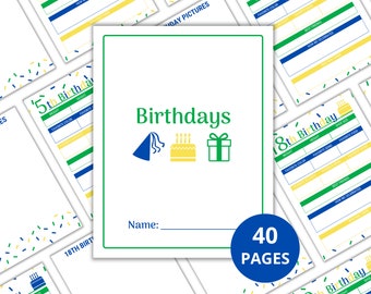 Girls' Birthday Memory Book Printable Birthday Book Keepsake Journal ...