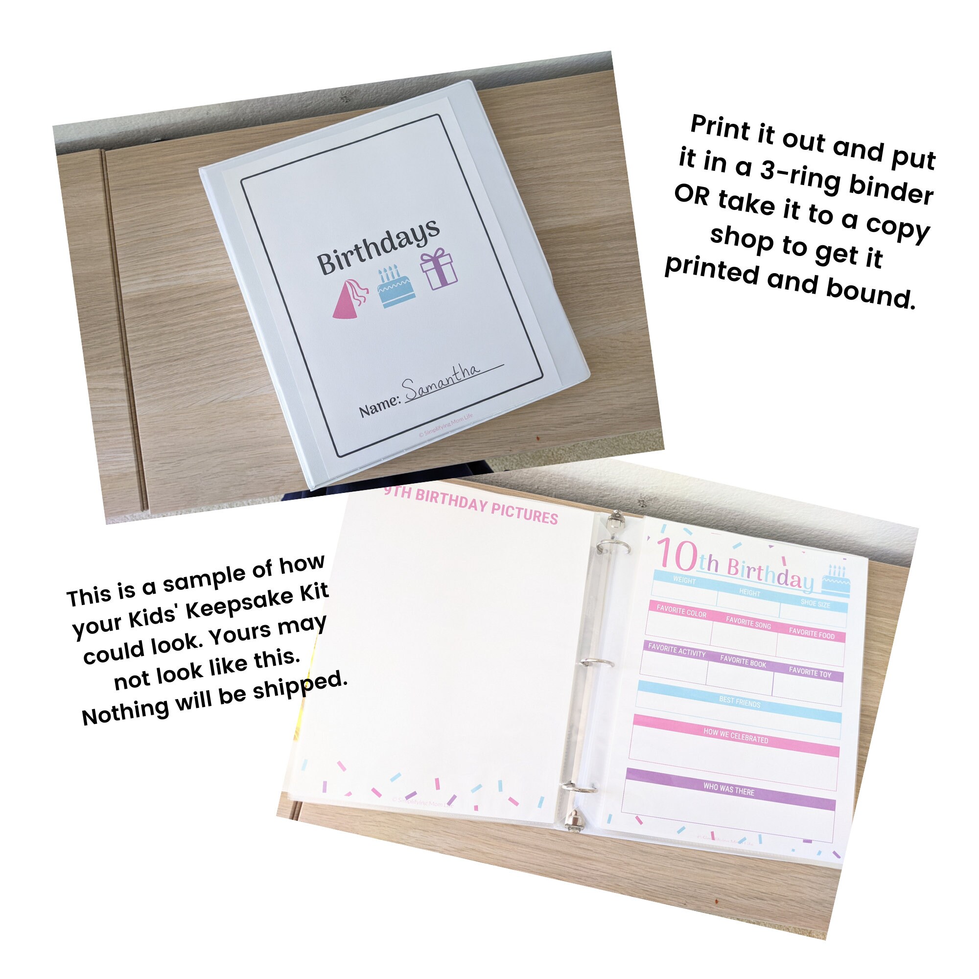 Boys' Birthday Memory Book - Printable Birthday Book - Keepsake Journal ...