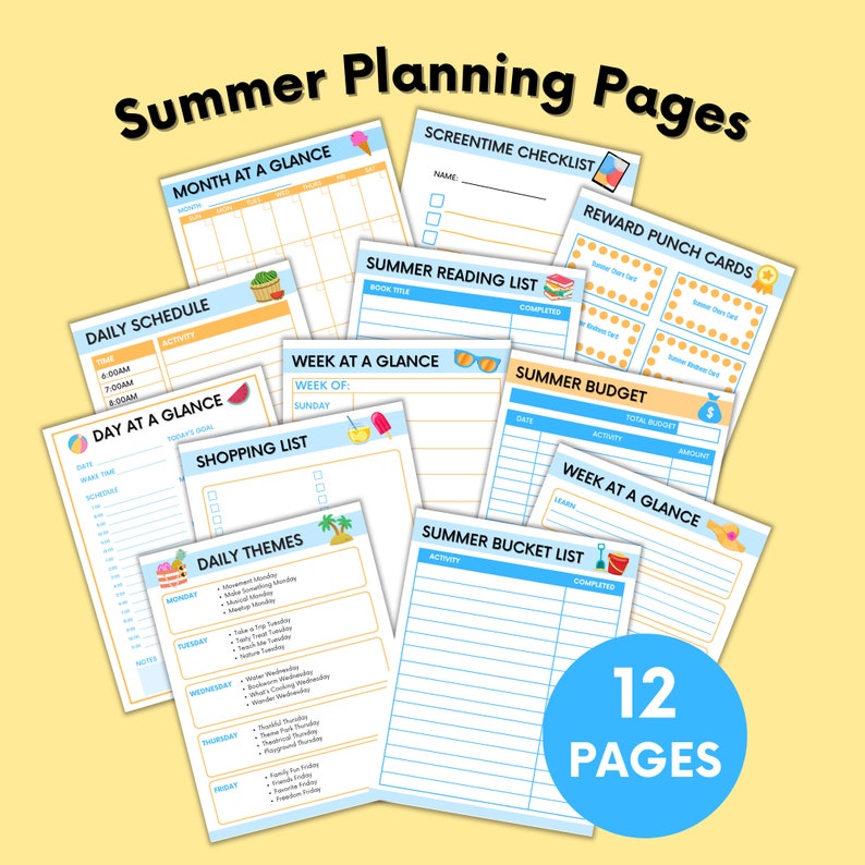 Summer Camp at Home, Summer Activities for Kids, Summer Planner, Summer ...