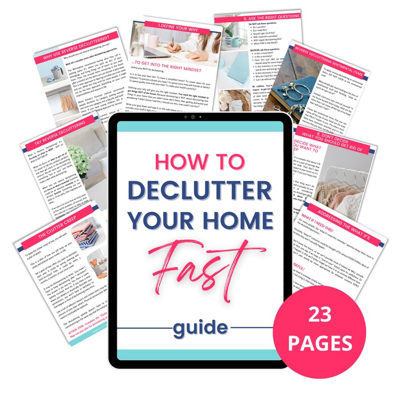 Declutter Planner Declutter Printable Declutter Your Home Fast Guide Workbook Home Decluttering ...