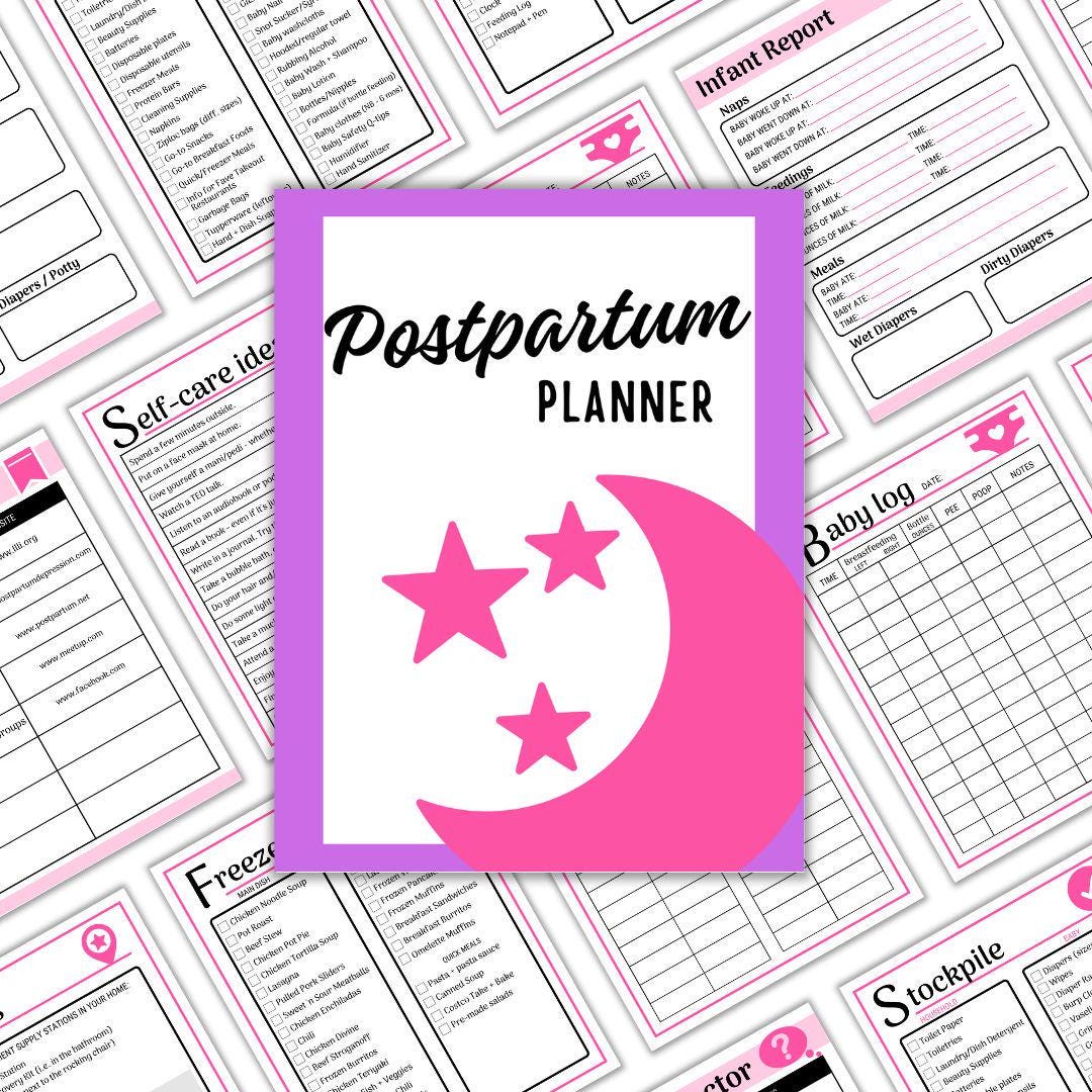Postpartum Planner Printable – Baby & Self-care Logs (digital Download ...