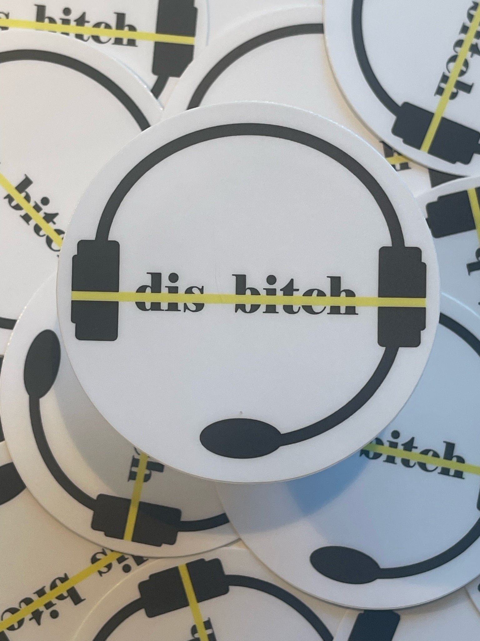 Thin Gold Line Dis Bitch (dispatch) Headset Sticker - Etsy