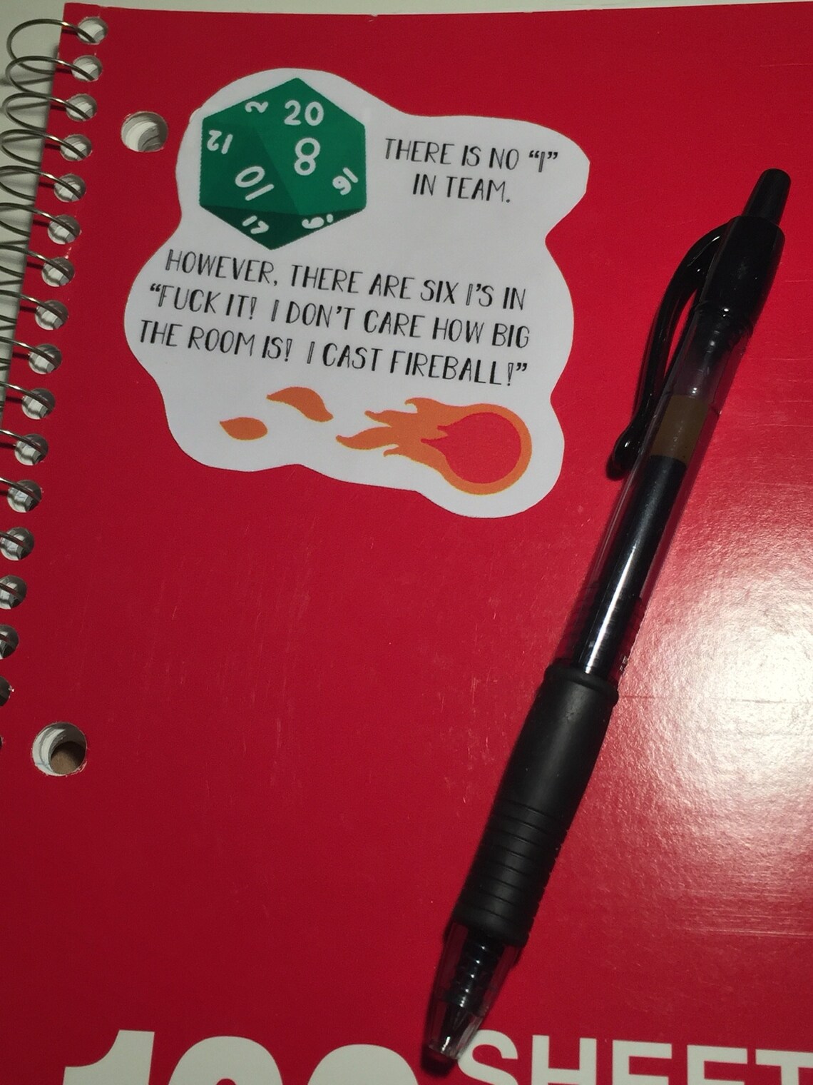 DND There is No I in Team Fireball Dungeons & Dragons Dice Sticker ...