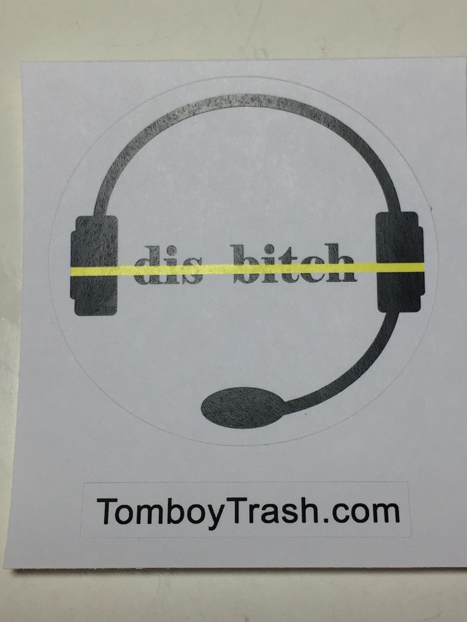 Thin Gold Line Dis Bitch Dispatch Headset Sticker | Etsy