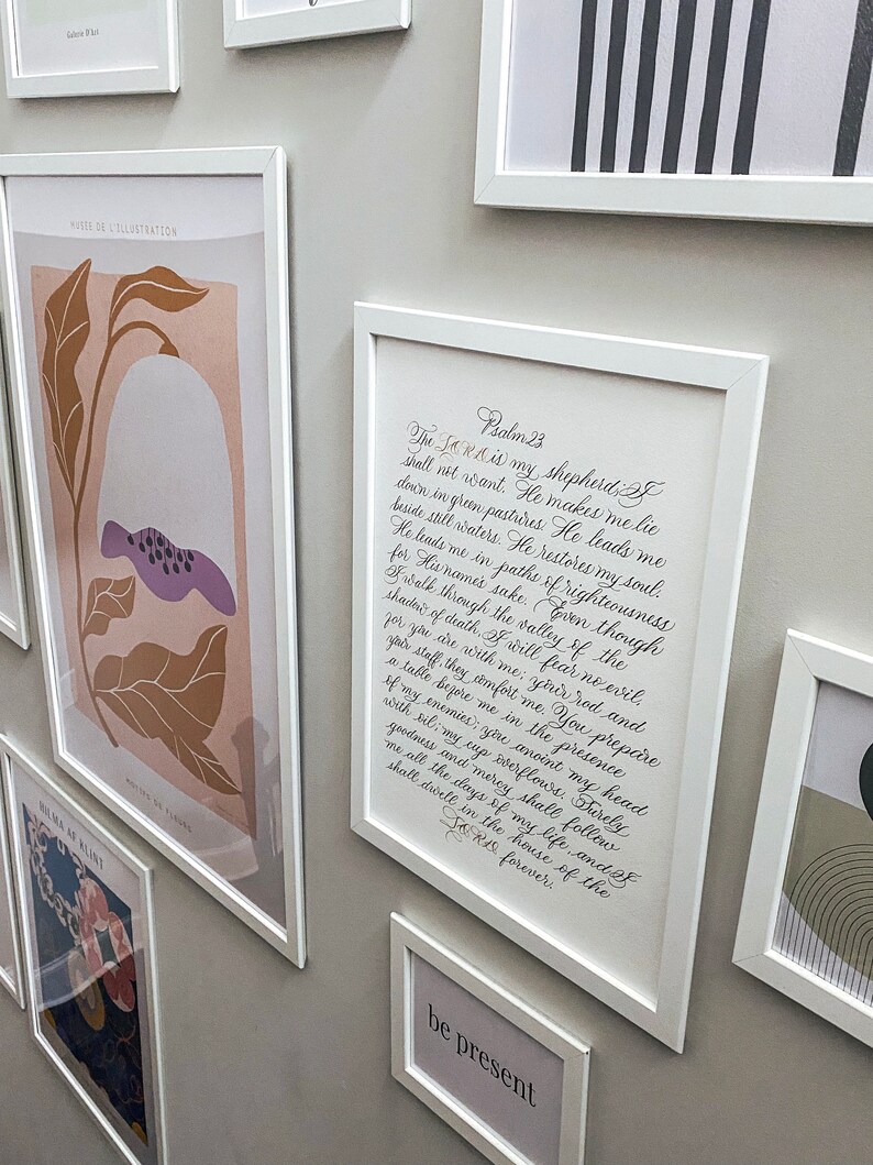 Bespoke Scripture Calligraphy Psalm 23 Bible Print - Etsy