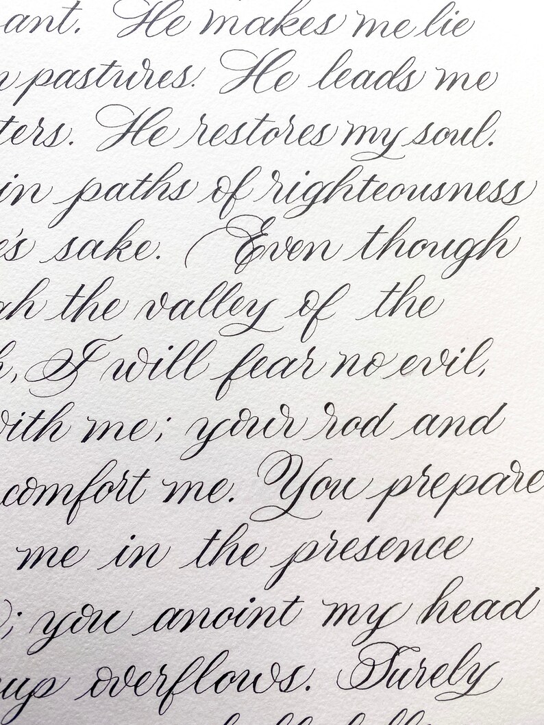 Bespoke Scripture Calligraphy Psalm 23 Bible Print - Etsy
