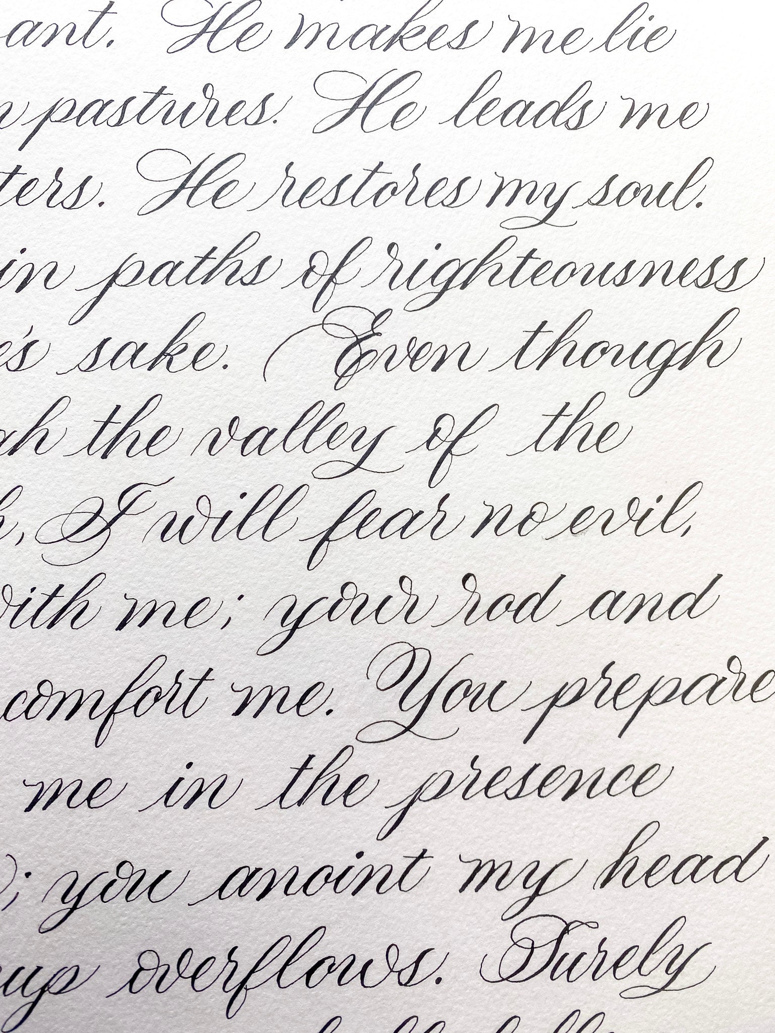 Bespoke Scripture Calligraphy Psalm 23 Bible Print - Etsy